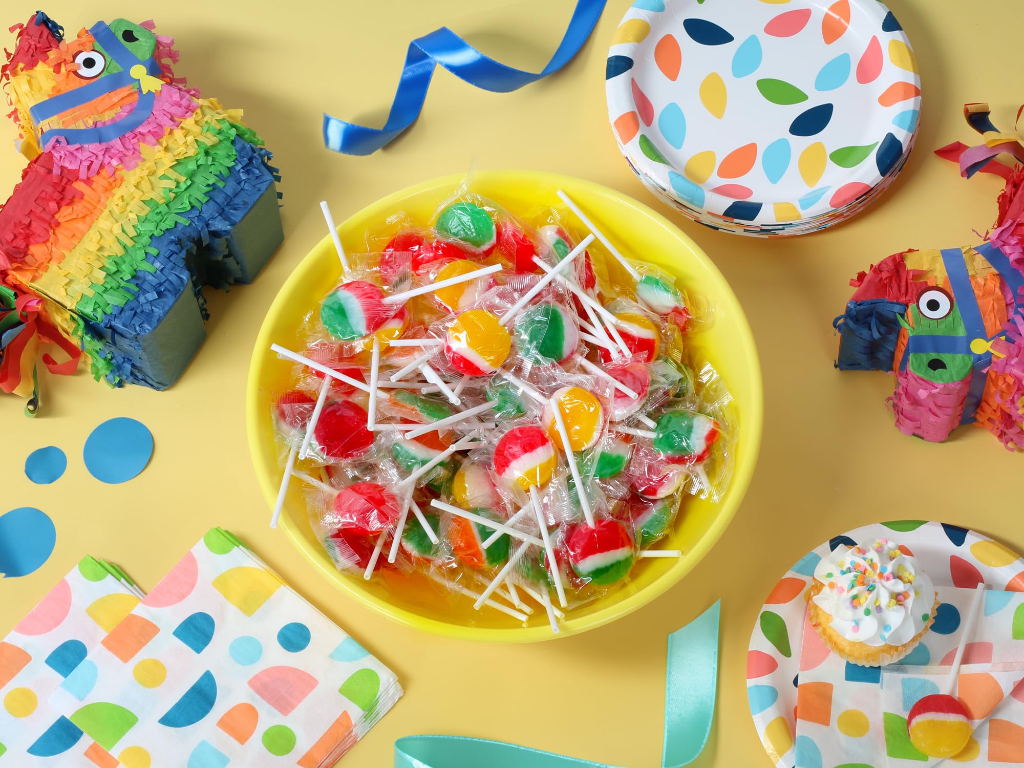 Classic Lollipops - 5 Pounds - Suckers and Lollipops for Kids - Summer Camp Lollipops - Flat Round Candy Pops Individually Wrapped - Assorted Flavors Suckers for Banks, Offices