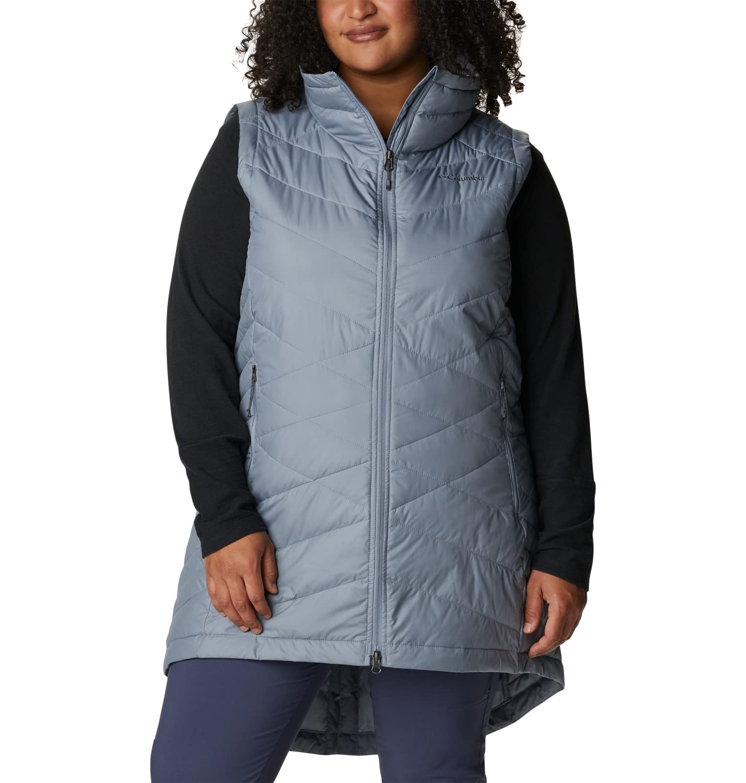 Columbia Women's Heavenly Long Vest, Trade Winds Grey, Small