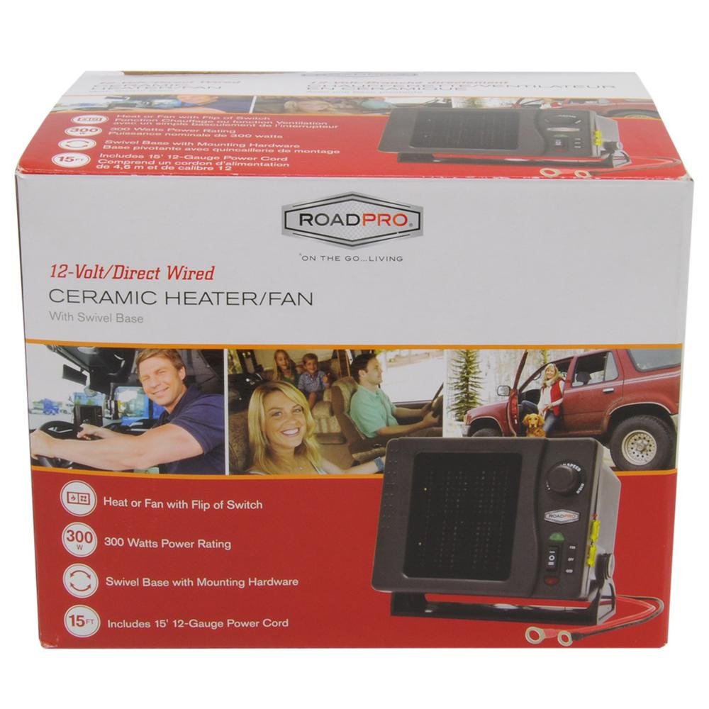 Original Tractor Cab 12-Volt Direct Hook-Up Ceramic Heater/Fan with Swivel Base