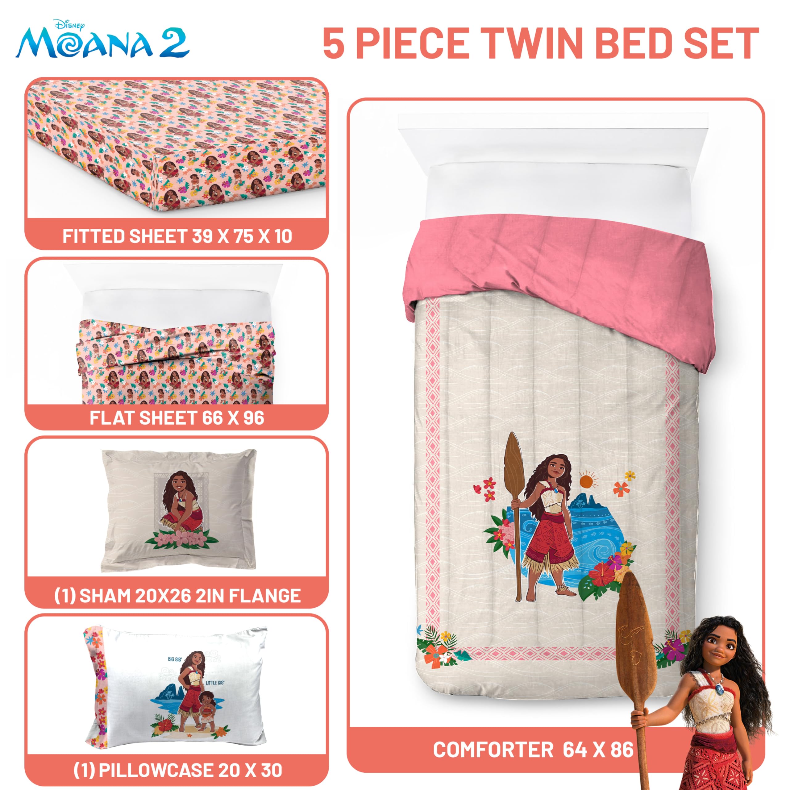 Jay Franco Disney Aristocats Marie Twin Comforter Set - 5 Piece Bedding Includes Sheet Set & Pillow Covers - Super Soft Cozy White Kitty Bedding