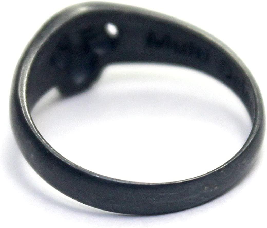 COSUMOSU 925 Sterling Silver Smoked Small Skull Punk Biker Rings US size 8.5