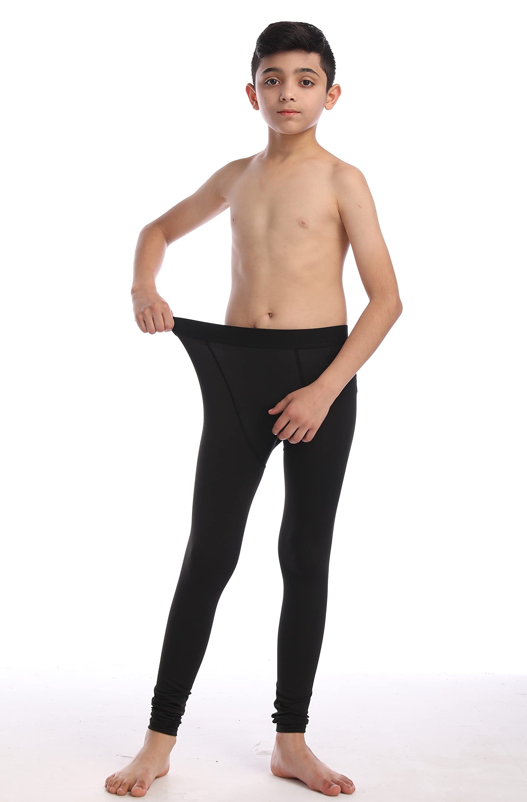 CVVTEE Boys Compression Pants Base Layers Soccer Hockey Tights Athletic Leggings Thermal for Kids… (1black+1navy, 12)