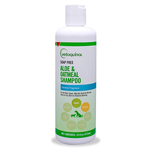 Vetoquinol Aloe & Oatmeal Shampoo ā Gentle, Moisturizing Formula with Coconut Scent for Dogs & Cats, 16oz