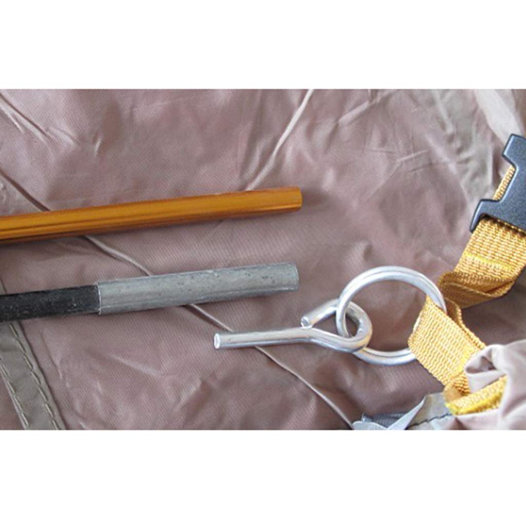 CUTICATE 4X Aluminum Alloy Tent Pole Rings & 2 Pins, Camping/Touring/Tent Awning Pole Repair Kit