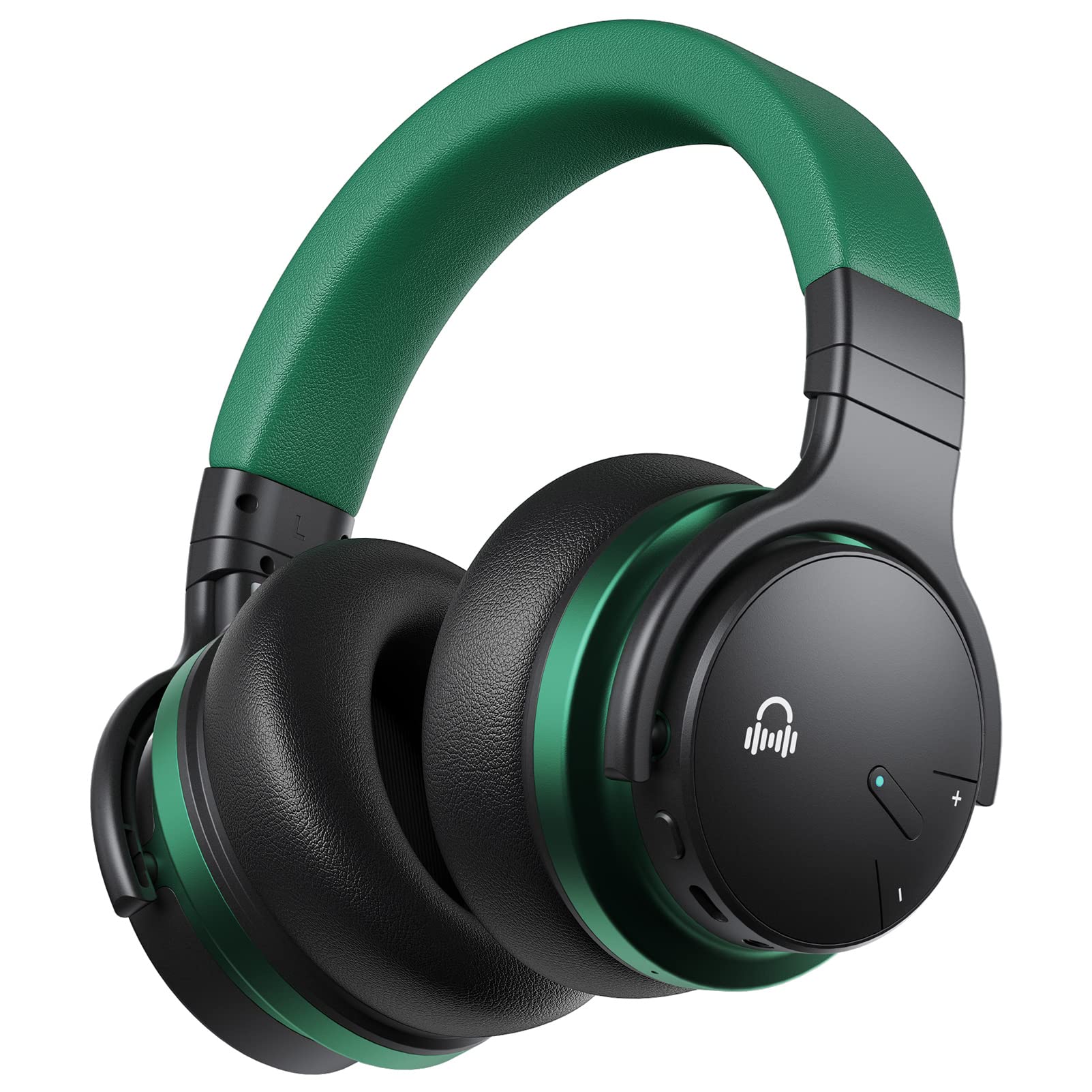 E7 Active Noise Cancelling Headphones Bluetooth Headphones Over Ear Wireless Headphones with Microphone Deep Bass, Comfortable Protein Earpads, 30HPlaytime for Travel/Work, Forest Green1
