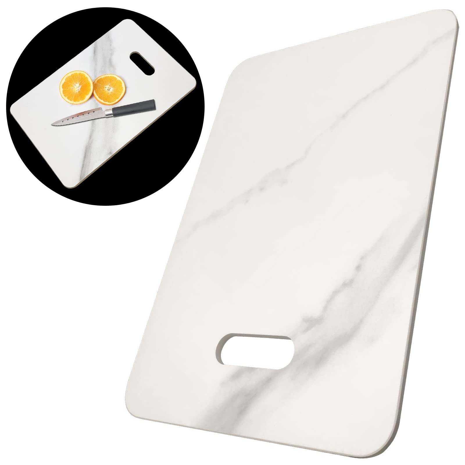 Cutting Boards for Kitchen Sintered Stone Cutting Board Serving Tray for Cheese Pastries 11.8x7.9x0.48 Inch Cutting boards for kitchen vegetables, fruits, cheesecakes, ready-to-grill