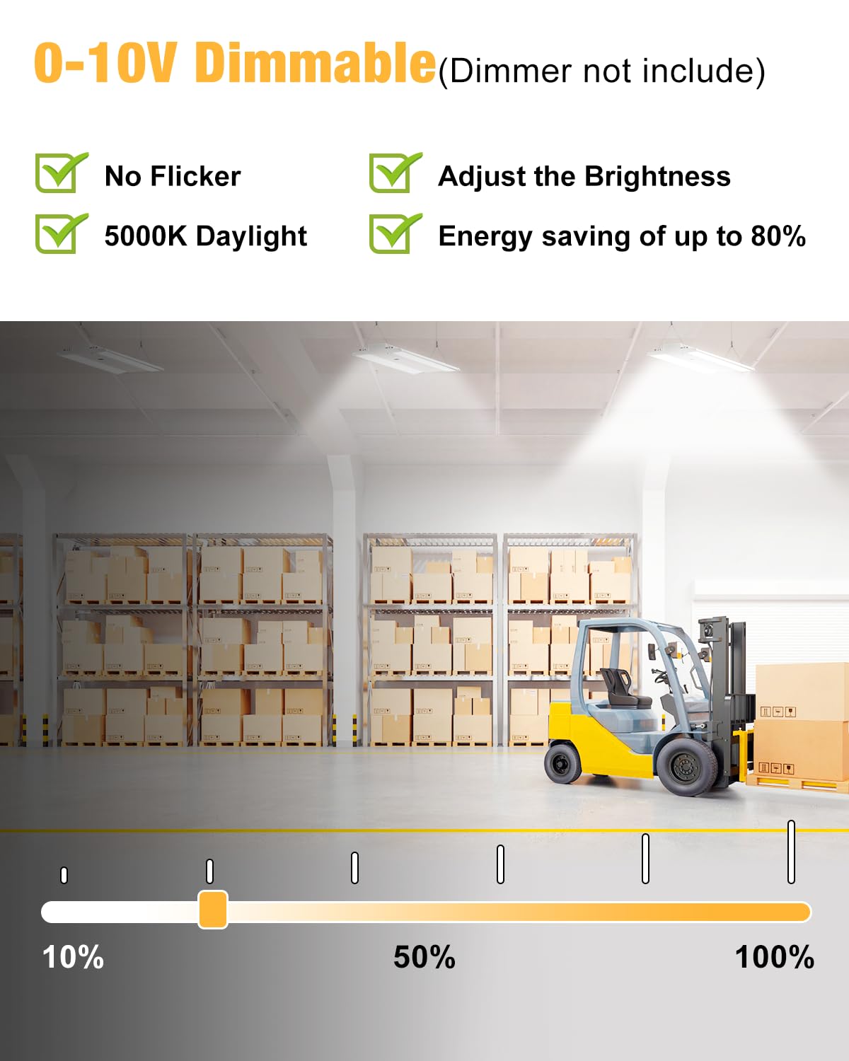 JC-LGL 210W LED Linear High Bay Light with PIR Sensor,LED High Bay Shop Lights Fixture, Compatible with Industrial 120-277V, LED Linear High Bay Light for Shop Garage Warehouse