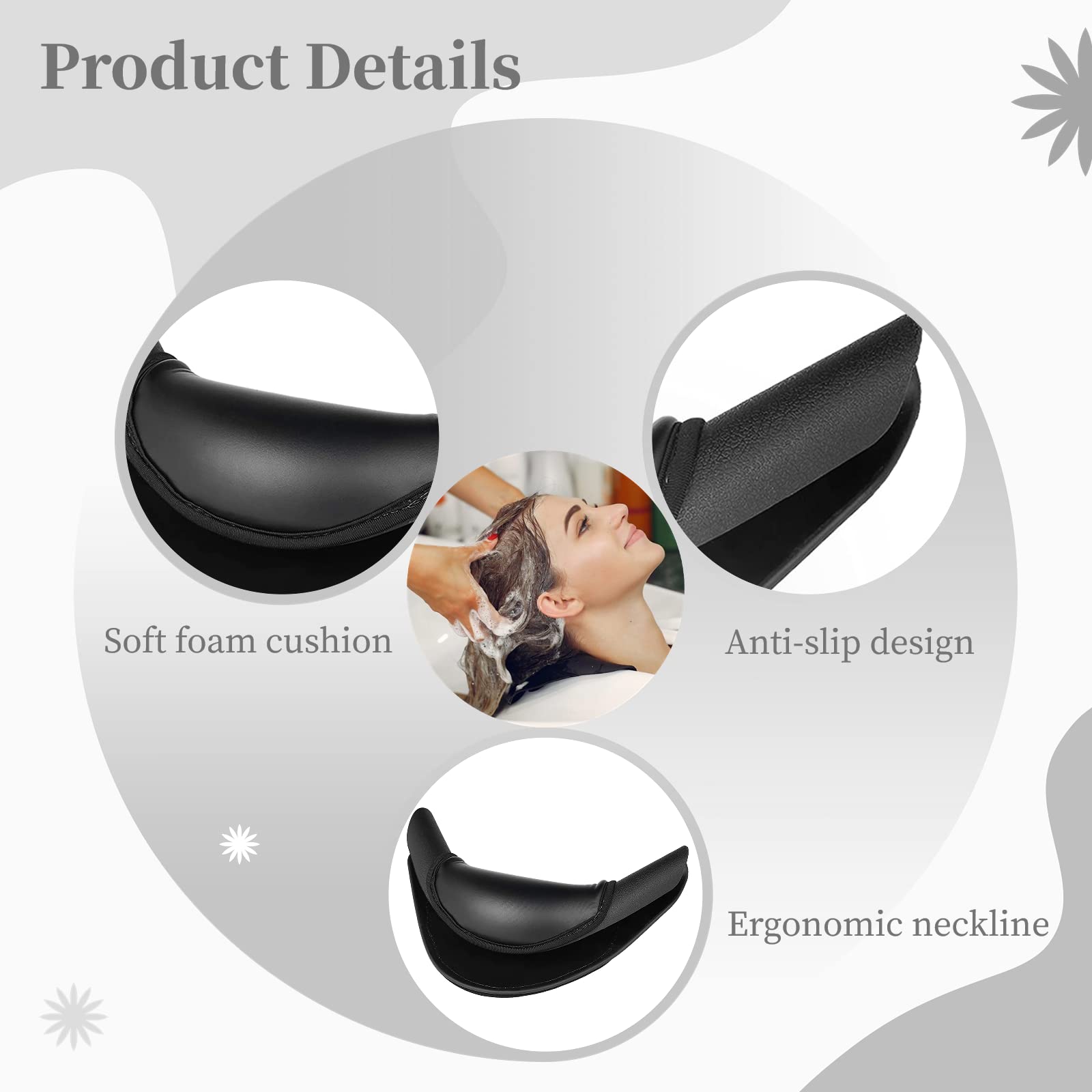 COSYOO Professional Shampoo Bowl Neck Rest 9.4 Cushioned Neck Rest Shampoo Bowl Soft Rubber Neck Rest for Shampoo Bowl Spa Neck Rest-Anti Slip & Durable for Salon Neck Support Pillow