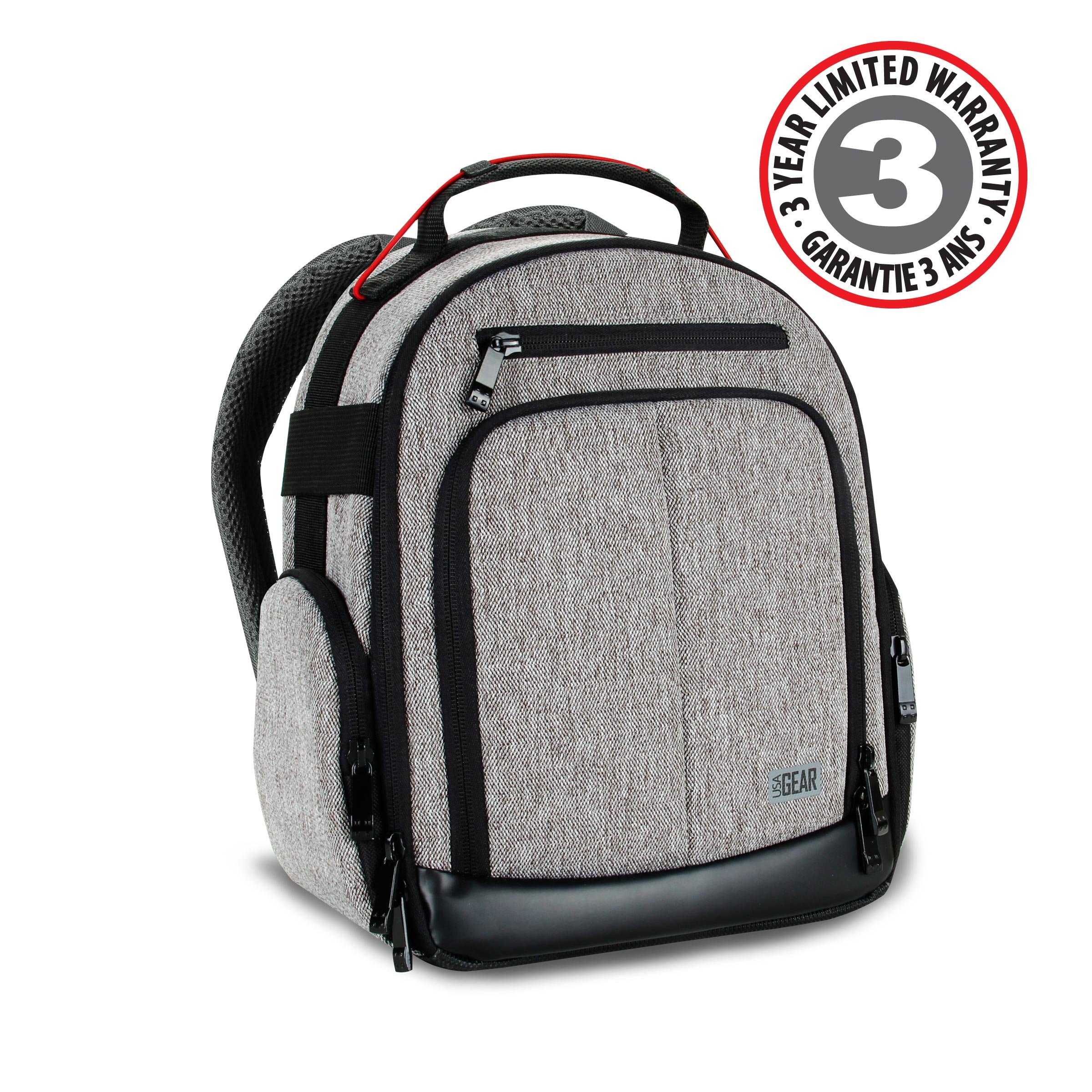 USA Gear Drone Backpack - Drone Case Compatible with DJI Mavic Pro 3, Spark Mini, Ryze Tello, Yuneec Breeze and More - Customizable Interior, Weather Resistant, Storage for Batteries and Accessories