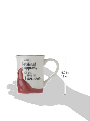 Enesco Our Name is Mud Bereavement Comforting Cardinal Always Near Sculpted Coffee Mug, 1 Count (Pack of 1), Multicolor