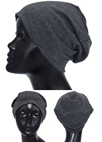 Cotton Beanie Hats Summer Lightweight Skull Caps Soft Slouchy Cap Sleep Sleeping Light Cancer Chemo Cap Helmet Liner (Multicolors-1)