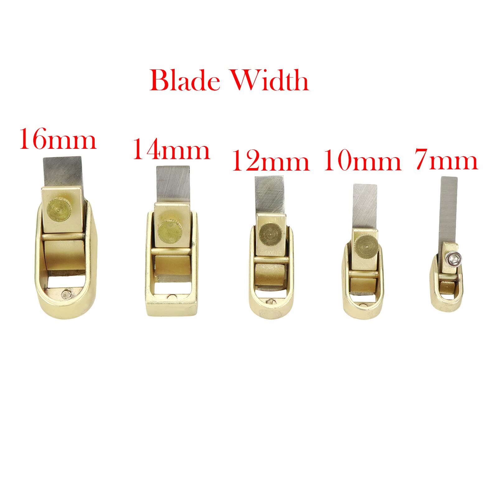 FarBoat Set of 5 Pcs Violiln Thumb Planer with 7-16mm Blades Mini Wood Planer Micro Woodworking Planer for Violin Viola Cello Wooden Instruments Making