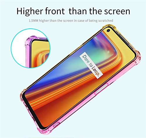 KOARWVC Case for Realme 7 4G/Realme Narzo 20 Pro Case, Crystal Clear Case Gradient Slim Anti Scratch TPU Shockproof Protective Phone Cases Cover for Realme 7 4G (Pink/Gold)