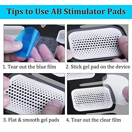 KASBEE ABS Gel Pads, 50PCS Muscle Stimulator Pads Replacement for Ultimate Muscle EMS Toner Abdominal Belt Belly Thigh Flab Arm Leg Waist Workout Trainer Machine