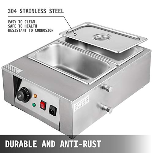 VEVOR 17.6 Lbs Chocolate Tempering Machine, Chocolate Melting Machine with Temperature Control (0~80℃/32~176℉),1000W Electric Commercial Food Warmer For Chocolate/Milk/Cream/Soup Melting and Heating
