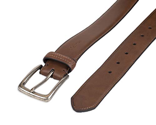Columbia Men's Trinity Logo Belt-Casual Dress with Single Prong Buckle for Jeans Khakis