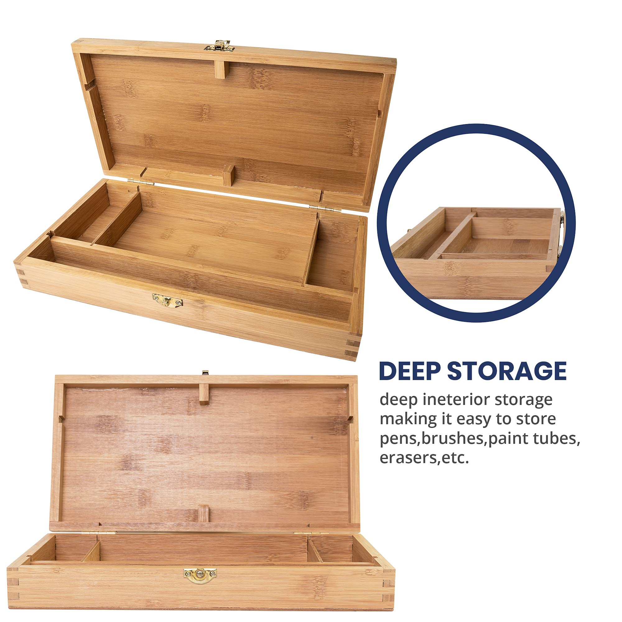 Pacific Arc Salado Tool Box for Art Supplies, 12.5 Inch x 6.5 Inch x 2.25 Inch, 4 Fixed Compartments