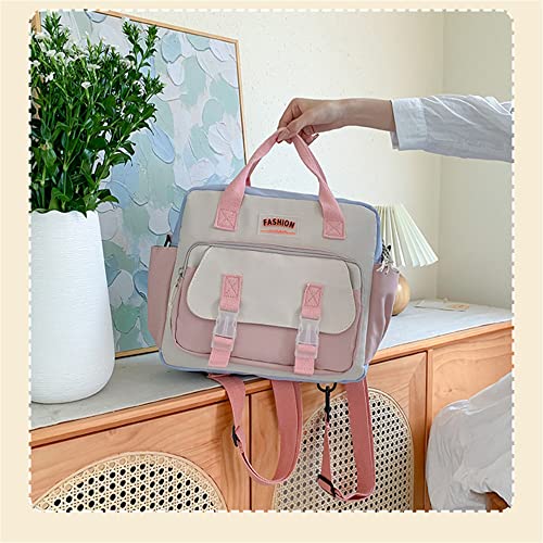 JELLYEA Kawaii Backpack Cute Tote Bag Girl School Crossbody Shoulder Bag with Kawaii Accessories Multi Purpose (Light Pink)