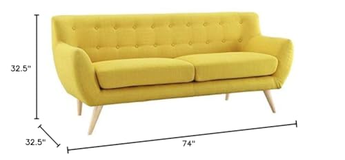 Modway Remark Mid-Century Modern Sofa With Upholstered Fabric In Sunny