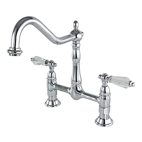 Kingston Brass KS1171WLL Wilshire Bridge Kitchen Faucet, 8-3/4" in Spout Reach, Polished Chrome