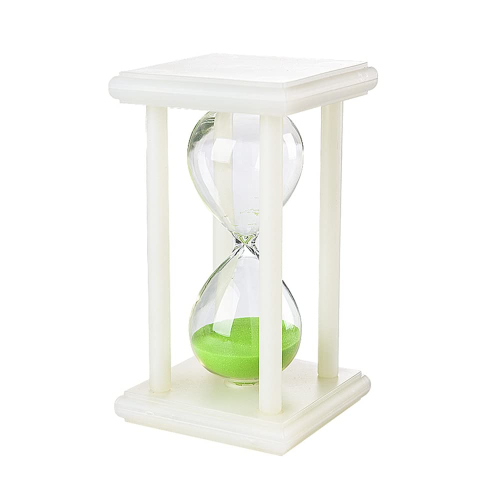 Falytemow 30 Minutes Romantic Glow-in-The-Dark Hourglass Square Shape Sand Timer Glass Sand Timer Egg Hourglass for Kitchen Child Brushing Teeth School Teaching Purple