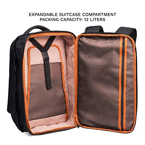 Knack Series 1 Laptop Backpack Fits up to 15 Inch - Knack Bags Carry-On Backpack, TSA Approved, Expandable Travel Backpacks (Stealth Black, Medium)