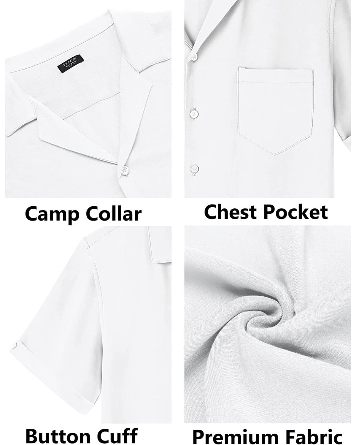 EndoraDore Men 2 Piece Linen Set Button Down Short Sleeve Shirt Summer Beach Shorts Holiday Top and Shorts Set White