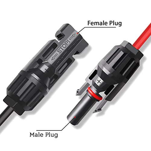 Goupchn Solar Panel Connectors to SAE Adapter Cable 10AWG Solar to SAE PV Extension Wire with 2PCS SAE to SAE Polarity Reverse Adapters for RV, Caravan, Solar Panels, Battery Charger Kit