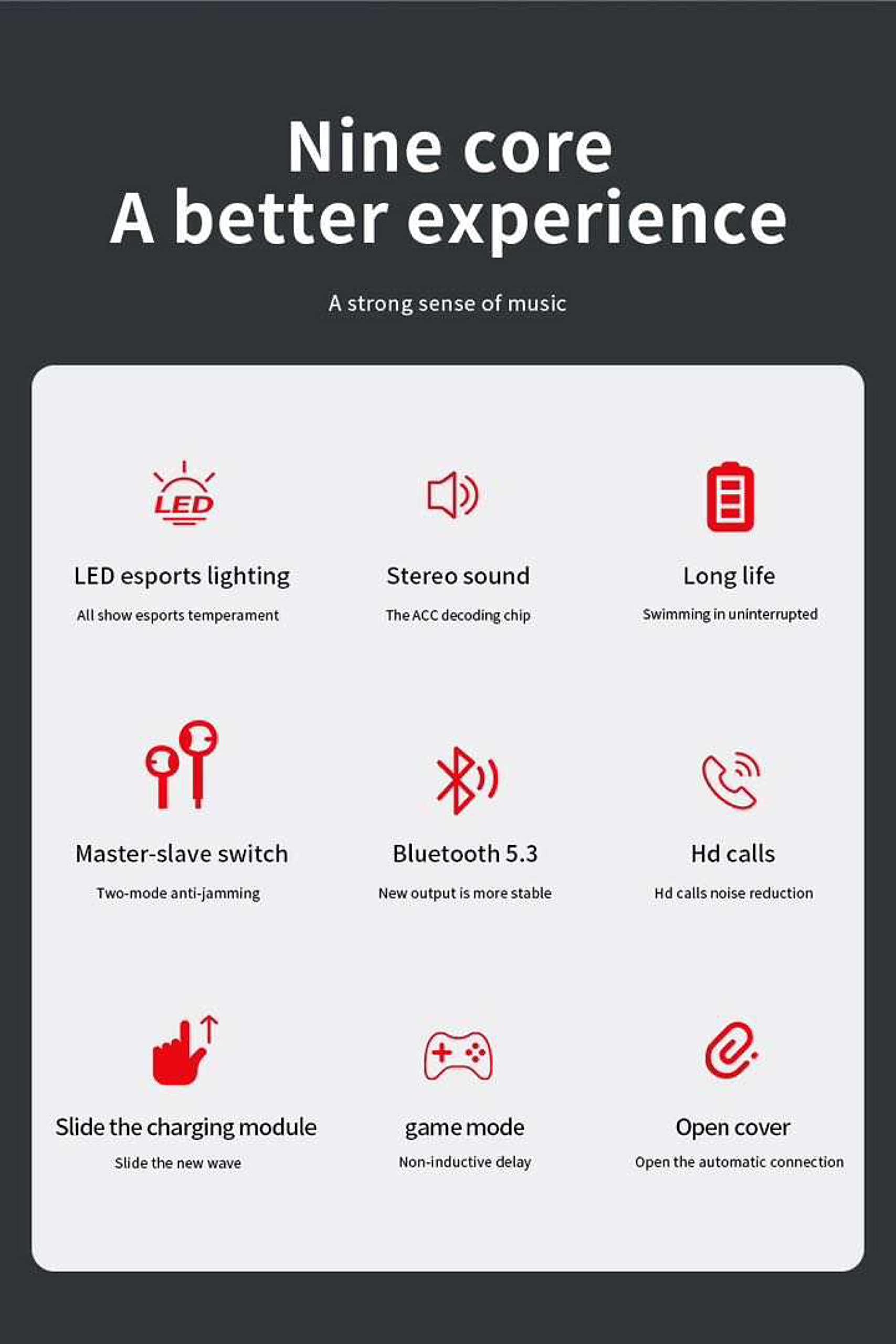 Gaming Headset Bluetooth Earphone with Mic Bass Audio Stereo HiFi TWS True M90 Wireless Earbuds Sports LED Headphones auriculare