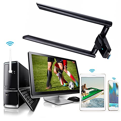 EKDSPW 1200M Gigabit Network Card 2.4 5.8GHz USB 3.0 WiFi Receiver Dual Band Desktop Dual Band Wireless WiFi Adapter