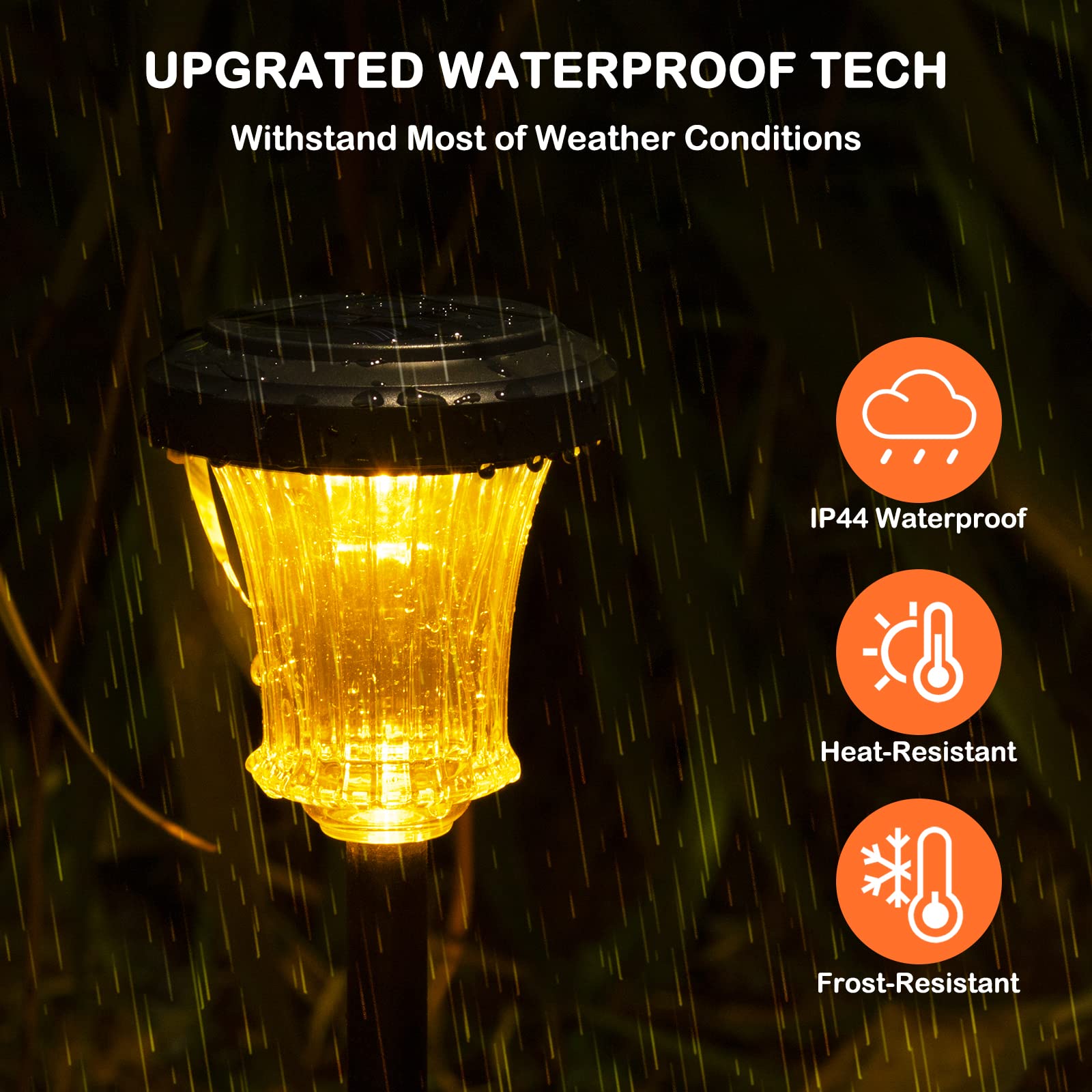 UUYEE Solar Lights Outdoor, Flickering Pattern Solar Pathway Lights, Decorative Landscape Lighting, Outdoor Solar Lights, Waterproof Garden Decor LED Lights for Yard Walkway Garden Lawn Party 4Pack