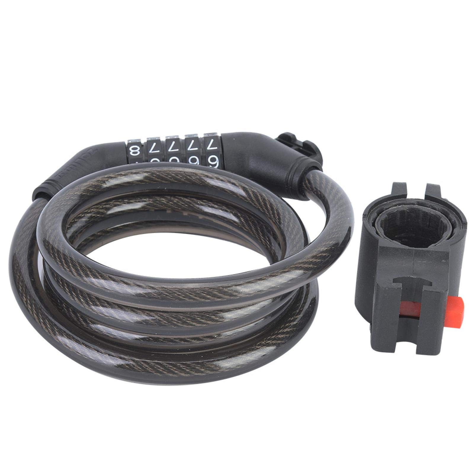 Cyrank 5 Digits Code Bike Cable Lock, Bicycle Password Cable Lock Chain Coded Lock with Combinations for Bikes Motorcycles