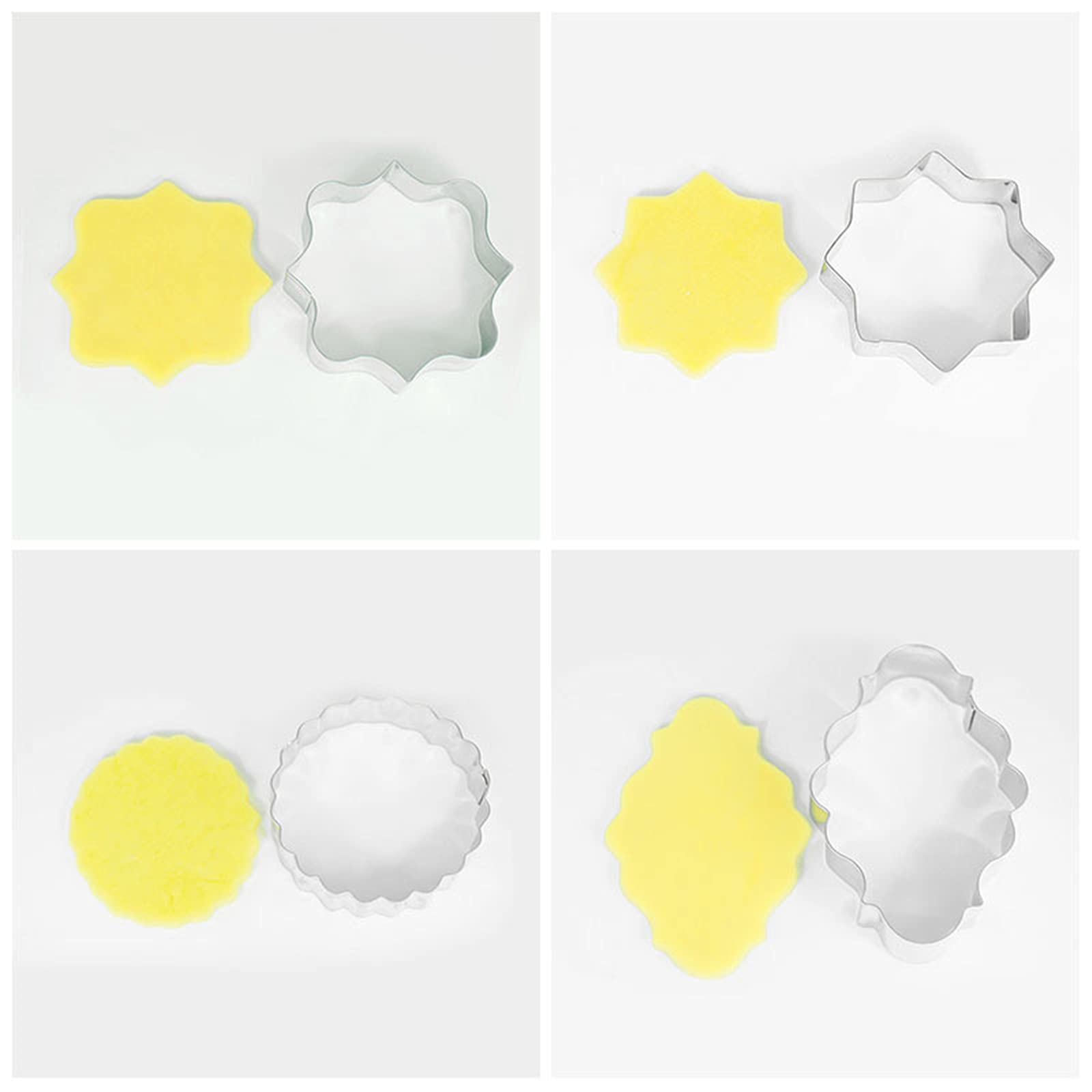 FancyĀ Plaque Cookie Cutters Set of 10 pcs, Stainless Steel Wedding Frames Shaped Fondant Cutter Molds Baking DIY