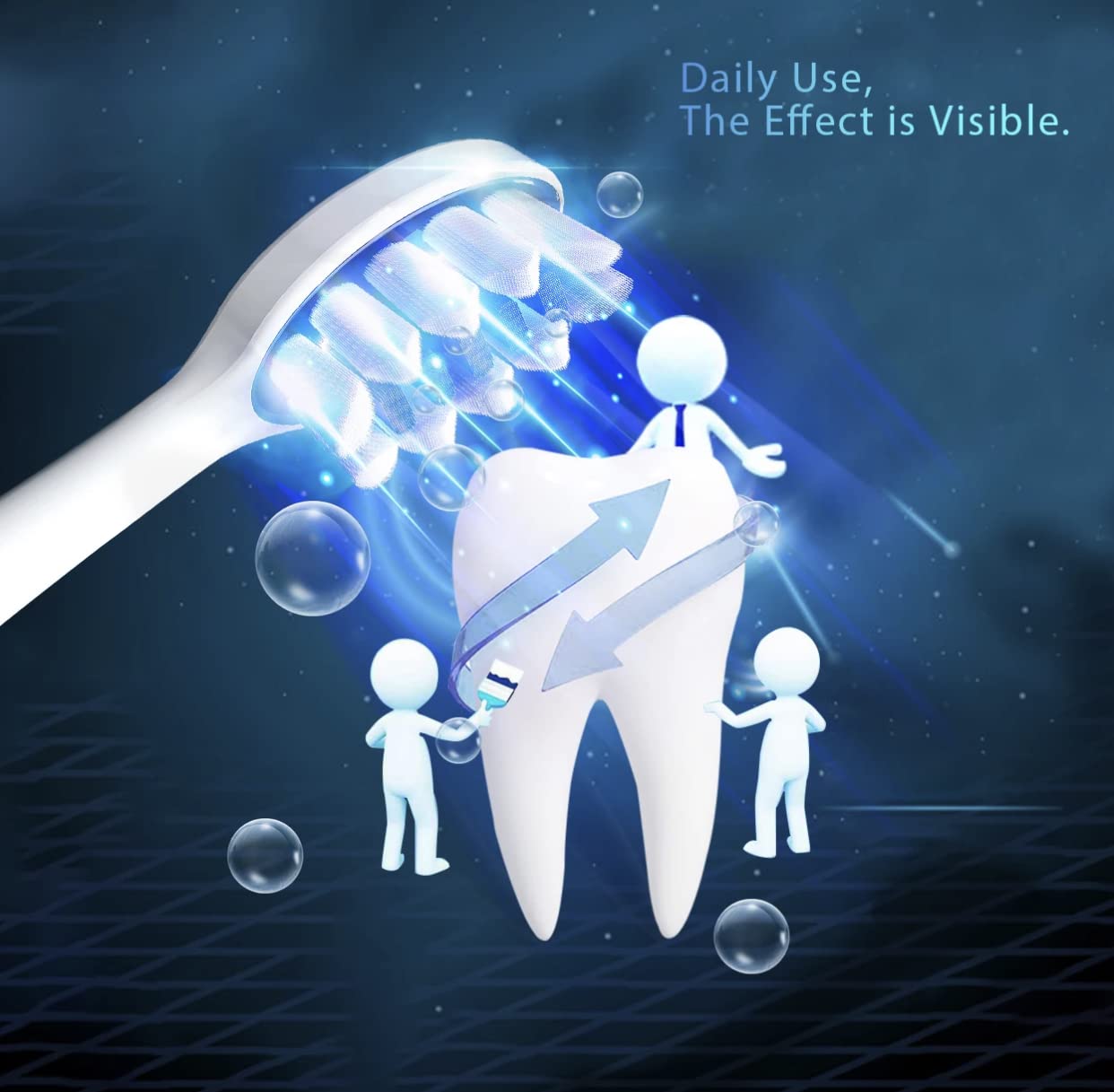 ENVISMILE Sonic Electric Toothbrush Blue LED Teeth Whitening - 4 Modes Clean, Sensitive, Polish, Gum Care, Prevent Bleeding Gums