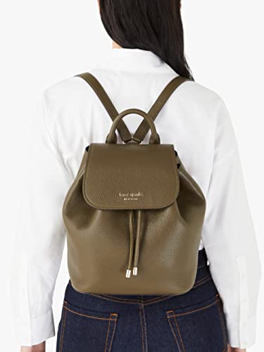 Kate Spade New York Sinch Pebbled Leather Medium Flap Backpack Duck Green One Size