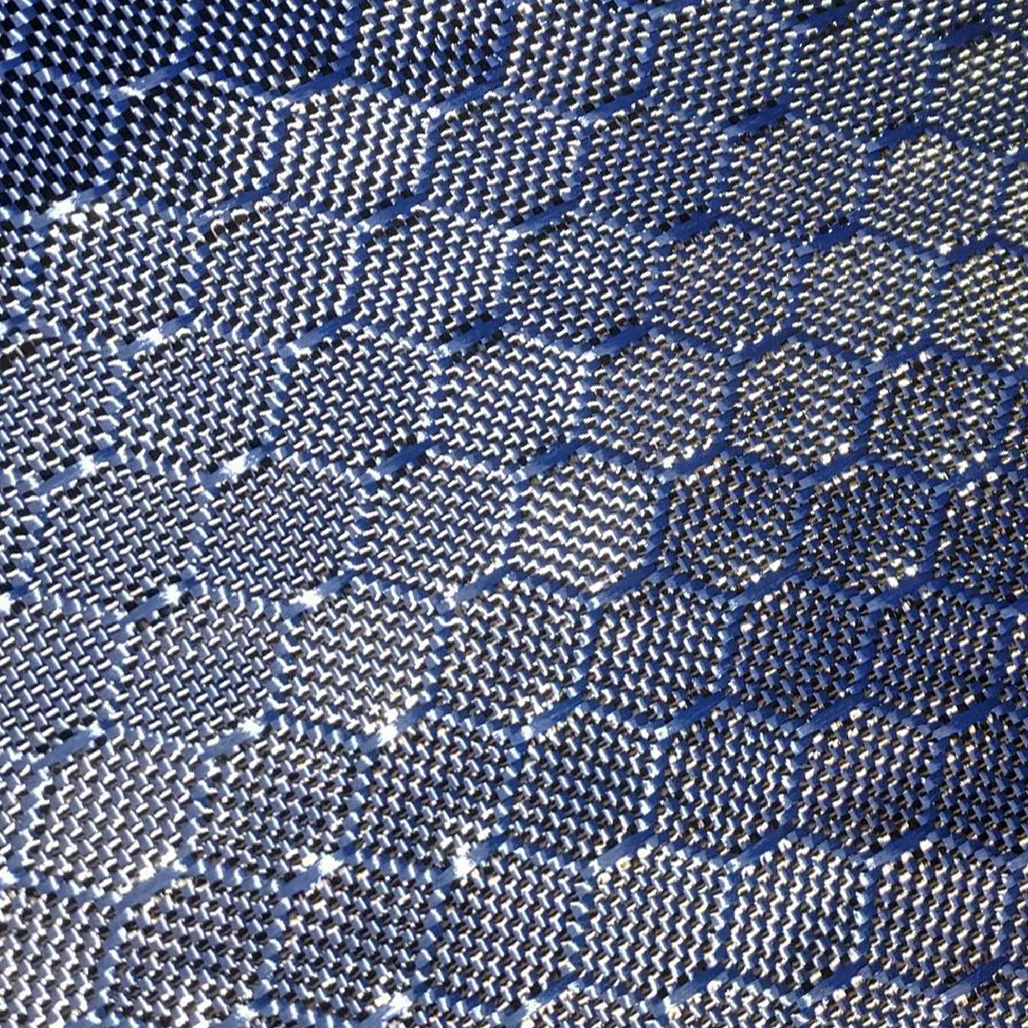 KARBXON - 12 in x 10 ft β Beehive Weave - Carbon Fiber Aramid Fabric - Blue - 3K - 240g/meter - Beehive Weave 12β Wide Hemmed Fabric for Repair, DIY Projects (10, Ft)