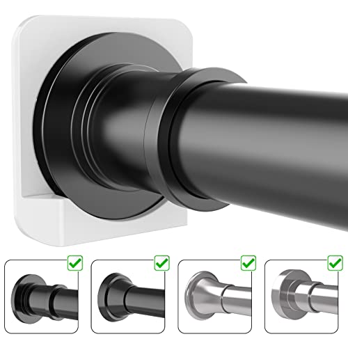 Shower Rod Holders for Wall, Adhesive Shower Curtain Rod Holder No Drilling, 2 Pack Waterproof Shower Rod Mount Retainer for Wall