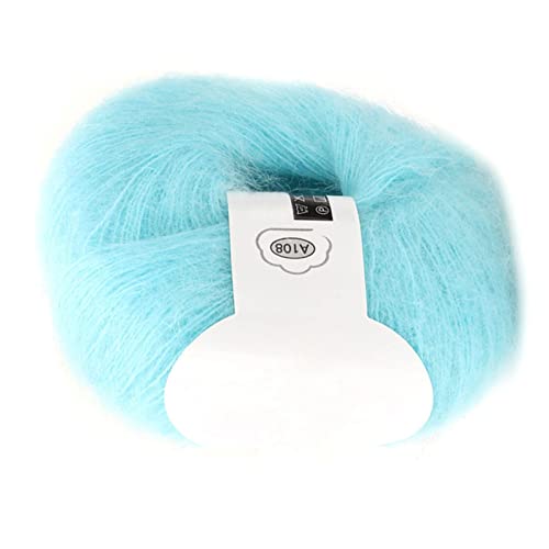 Knitting Tool, Pashm Knit Pins Quilting Pins Angora Long Wool Yarn Hot Popular Soft Mohair Sewing and Embroidery Craft Collection (07 Water Blue)