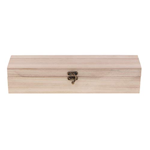 KARFRI Wooden Box with Hinged Lid, Wood Craft Boxes for Art Tool and Brush Storagecoding/19