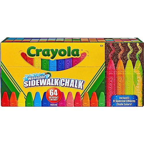 Crayola® Washable Sidewalk Chalk, Assorted Colors, Pack Of 64 Pieces