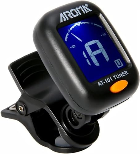 Clip On Guitar Tuner For All Instruments, Ukulele, Guitar, Bass, Mandolin, Violin, Banjo, Large Clear LCD Display For Guitar Tuner, Chromatic Tuner