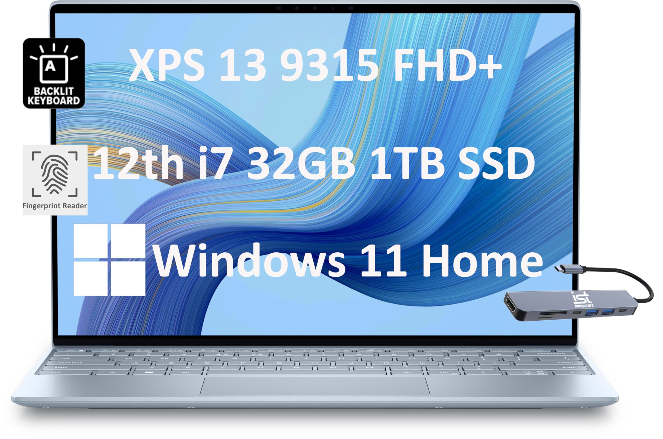 Dell XPS 13 Thin & Light Business Laptop (13.4" FHD+, Intel 10-Core i7-1250U, 32GB DDR5 RAM, 1TB SSD), Long Battery Life, Thunderbolt 4, Webcam, Backlit, Fingerprint, Wi-Fi 6E, IST HUB, Win 11 Home