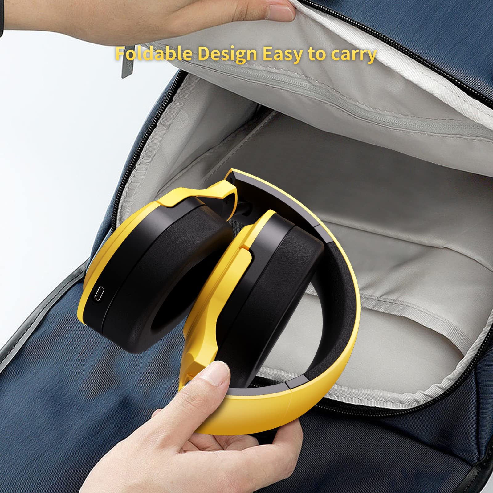 EASARS Wireless Gaming Headset, 2.4G Gamer Headsets, Foldable Bluetooth Headset, 28H Playtime, Detachable Microphone, Compatible with PC, PS5, PS4, Laptop