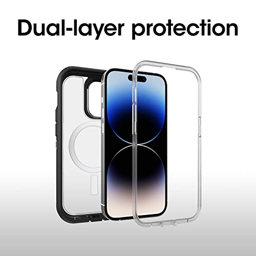 OtterBox IPhone 14 Pro Max (ONLY) Defender Series XT Case - BLACK CRYSTAL, Screenless, Rugged , Snaps to MagSafe, Lanyard Attachment