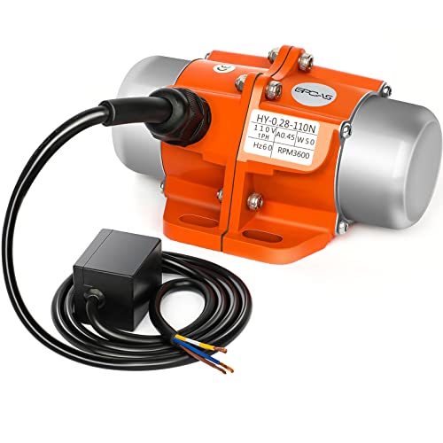 GPOAS 50W Concrete Vibrator Vibration Motor Single Phase AC 110V 3600RPM,Aluminum Alloy Case Electric Asynchronous Vibrating Vibrators for Shaker Table(50W)
