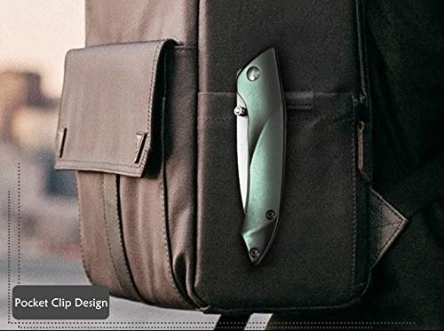 Folding Pocket Knife, Stainless Steel Blade 8cr13mov, Lightweight Aluminum Handle, Safety Liner-Lock, Belt Clip, Perfect for Camping, Hunting, Hiking, and Every Day Carry EDC