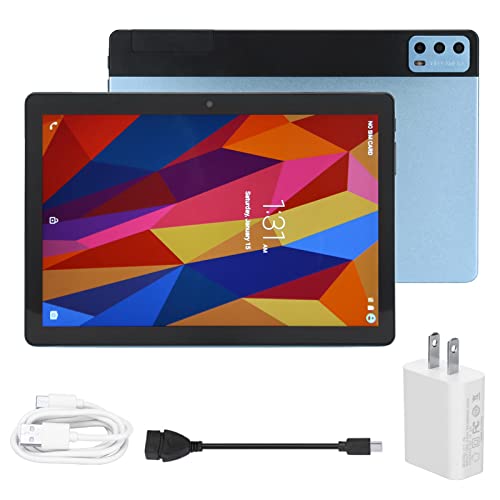 HD Tablet, Blue 8GB RAM 256GB ROM 5800mAh Rechargeable 10.1in Tablet for Playing Games (US Plug)
