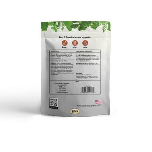 Silver Lining Herbs 12 Equine Feet and Bone Support - Supports Healthy Horse Hoof Growth - Helps Support Healthy Bones, Tendons and Ligaments - Made with Natural Herbs - 1 lb Bag