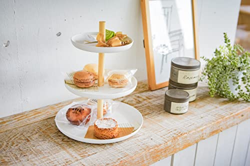 Yamazaki Home 3-Tier Food Serving Stand - Appetizer & Dessert Tray Party Organizer