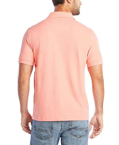 Nautica Men's Short Sleeve Solid Stretch Cotton Pique Polo Shirt, Pale Coral, Medium